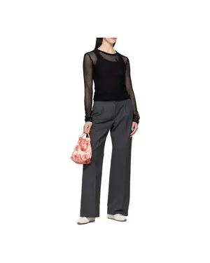 GANNI Floral Appliqué Crochet-knit Sweater