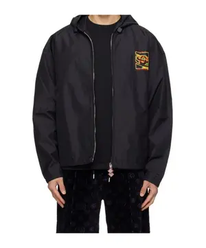 Casablanca Heat Map Ripstop Hooded Jacket - Black