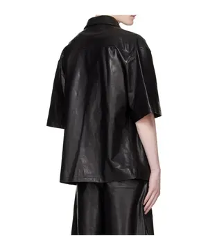 Amiri Ma Oversized Collared Leather Shirt