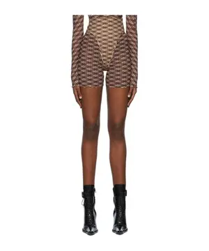 KNWLS Patchwork Printed Zippered Shorts