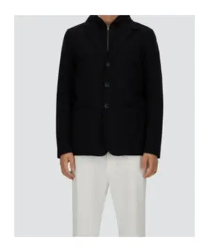 Herno Hooded Jersey Blazer With Removable Bib - Blue