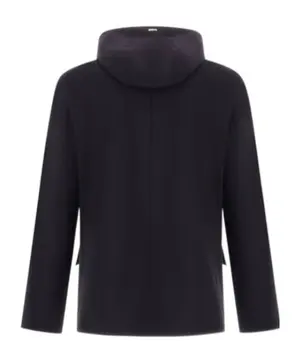 Herno Hooded Jersey Blazer With Removable Bib - Blue