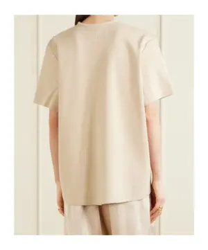 THE FRANKIE SHOP Leni Ribbed Knit T-shirt - Beige