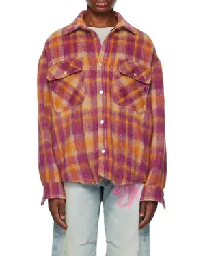 Palm Angels Plaid-printed Buttoned Overshirt - Red