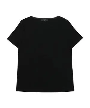 Max Mara Round Neck T-shirt With Short Sleeves - Black