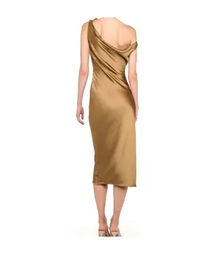 Norma Kamali Drop Shoulder Floral Embellished Dress