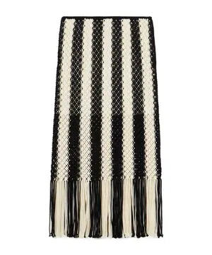 Zimmermann Wanderlust Fringed Midi Skirt