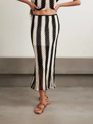 Zimmermann Wanderlust Fringed Midi Skirt