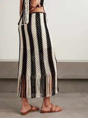 Zimmermann Wanderlust Fringed Midi Skirt