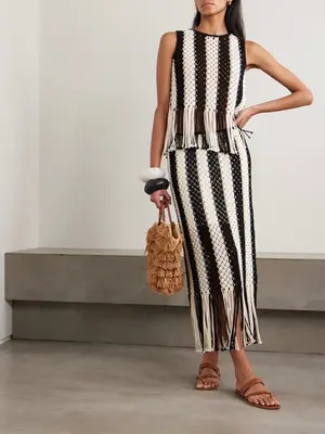 Zimmermann Wanderlust Fringed Midi Skirt