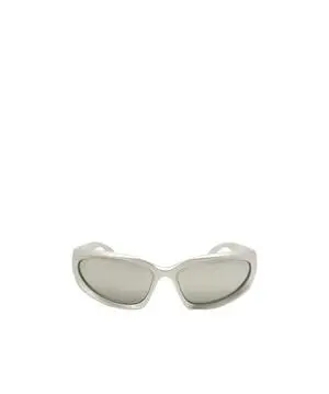 Balenciaga Wraparound Shield Sunglasses - Silver