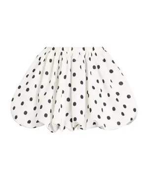 PATOU Patou Mini A-Line Skirt With Drawstring Waist Cloud Dancer