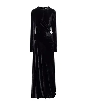 Rabanne Draped Velvet Maxi Dress