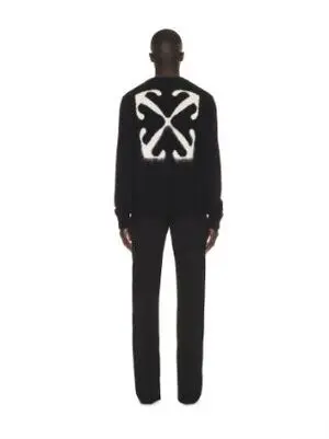 Off-White Arrow Motif Crewneck Jumper - Black