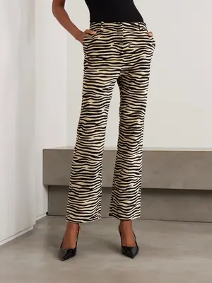Rabanne Zebra Print Velvet Trousers