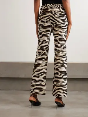 Rabanne Zebra Print Velvet Trousers