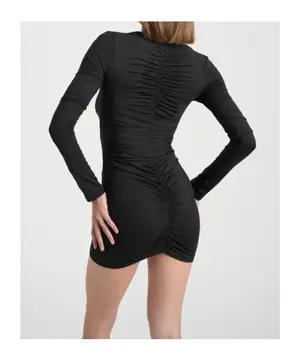 LA REVECHE Lillibet Ruched Mini Dress - Black