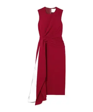 ROKSANDA Elham Draped Crepe Midi Dress - Red