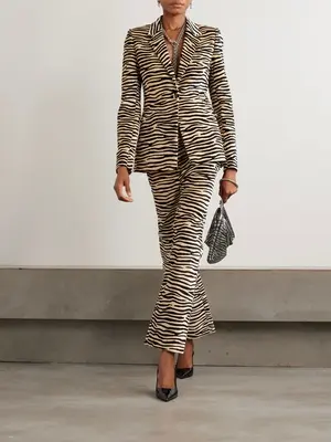 Rabanne Zebra-print Velvet Blazer