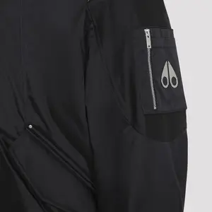 Moose Knuckles Long Sleeve Bomber Jacket With Hood