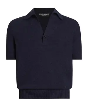 Dolce & Gabbana Dolce Gabbana Ribbed Hem Polo Shirt - Blue
