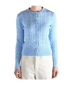 Polo Ralph Lauren Cable Knit Cardigan - Light Blue