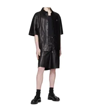 Amiri Ma Extra Large Drawstring Leather Shorts