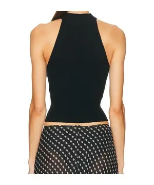 Simkhai Halterneck Knit Top With Metal Hardware
