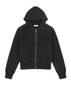 ENTIRE STUDIOS Slim Zip-up Hoodie - Washed Black