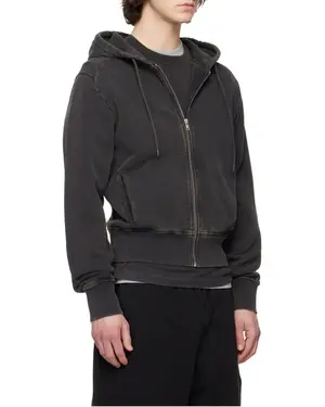 ENTIRE STUDIOS Slim Zip-up Hoodie - Washed Black