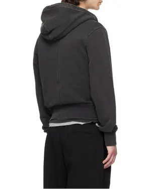 ENTIRE STUDIOS Slim Zip-up Hoodie - Washed Black