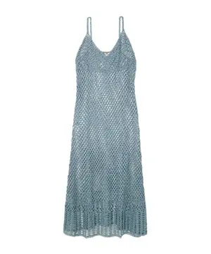 Cult Gaia Silena Crochet-knit Midi Dress - Blue