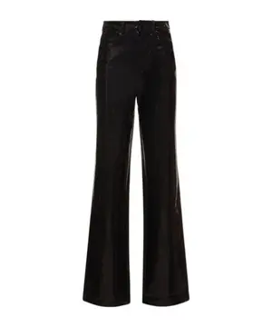 ROTATE BY BIRGER CHRISTENSEN Foil-faced Straight-leg Casual Pants