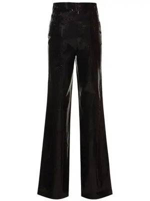 ROTATE BY BIRGER CHRISTENSEN Foil-faced Straight-leg Casual Pants