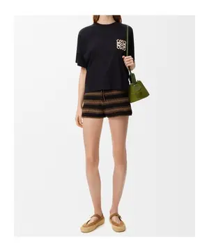 Loewe Anagram Crochet Embroidered Crewneck T-shirt