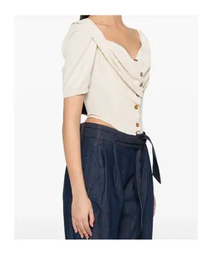 VIVIENNE WESTWOOD Draped Detail Cardigan - White