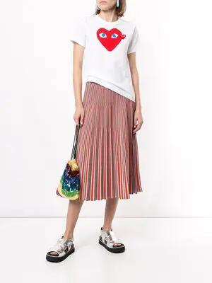 Comme Des Garçons Logo Graphic T-shirt - White