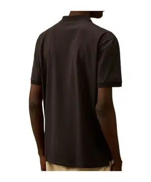 C.P. COMPANY Logo Patch Short Sleeve Polo Shirt - Black