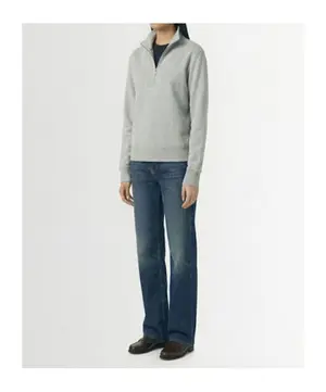 NILI LOTAN Diya 1/4 Zip Cotton Blend Sweatshirt