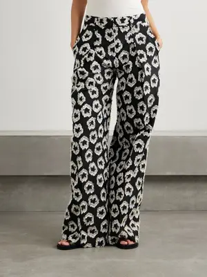 Ulla Johnson Cai Trousers Abstract Fil Coup Dot Pattern Wide Leg