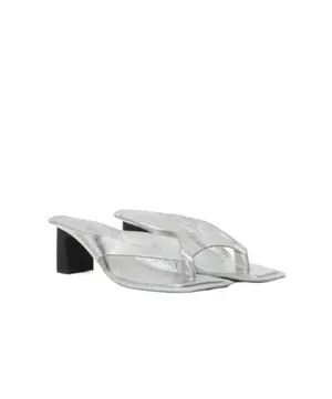 MAISON MARGIELA Metallic Leather Flip Flop Mules