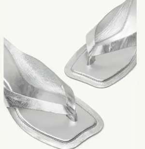 MAISON MARGIELA Metallic Leather Flip Flop Mules