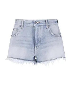 Loewe Frayed Hem Denim Shorts