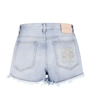 Loewe Frayed Hem Denim Shorts