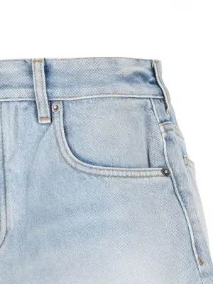 Loewe Frayed Hem Denim Shorts