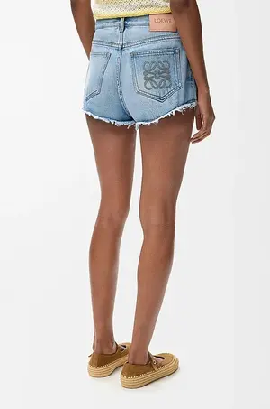 Loewe Frayed Hem Denim Shorts