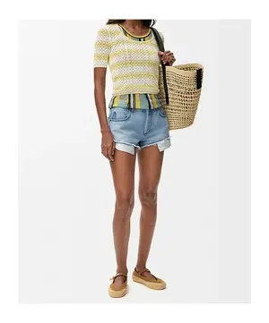 Loewe Frayed Hem Denim Shorts