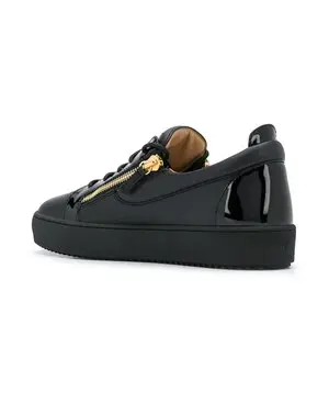 GIUSEPPE ZANOTTI Zip Detailed Lace-up Sneakers - Black