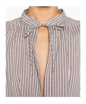 Dries Van Noten Denvo Striped Silk-blend Long Dress - Brown