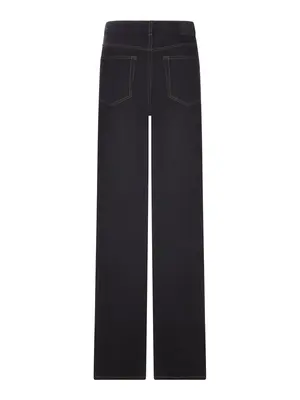 Saint Laurent Contrast Stitch Wide-leg Jeans